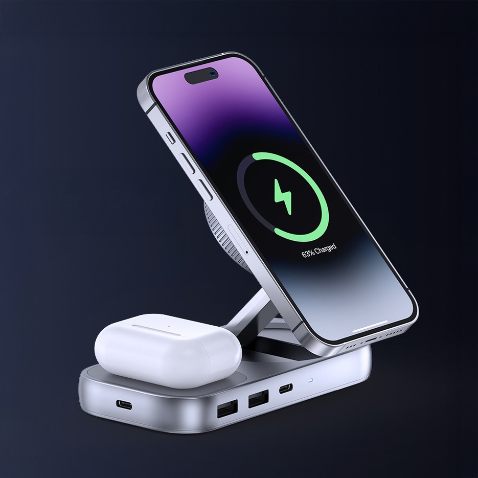 DockTech™｜未来のデスク環境を形にする、折りたたみ式マグネットワイヤレス充電スタンド＆ドック - Modern g | 最新ガジェット
